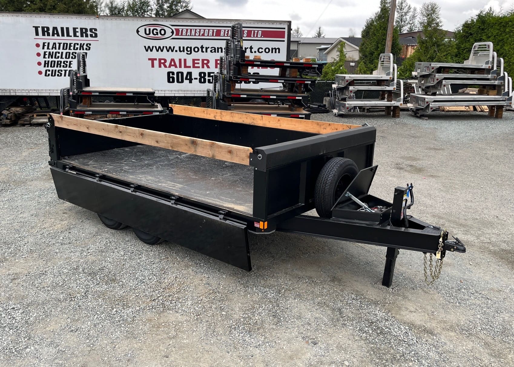 8' X 14' Double-A Deck-Over Dump w/ Fold-Down Sides (14,000 GVW ...