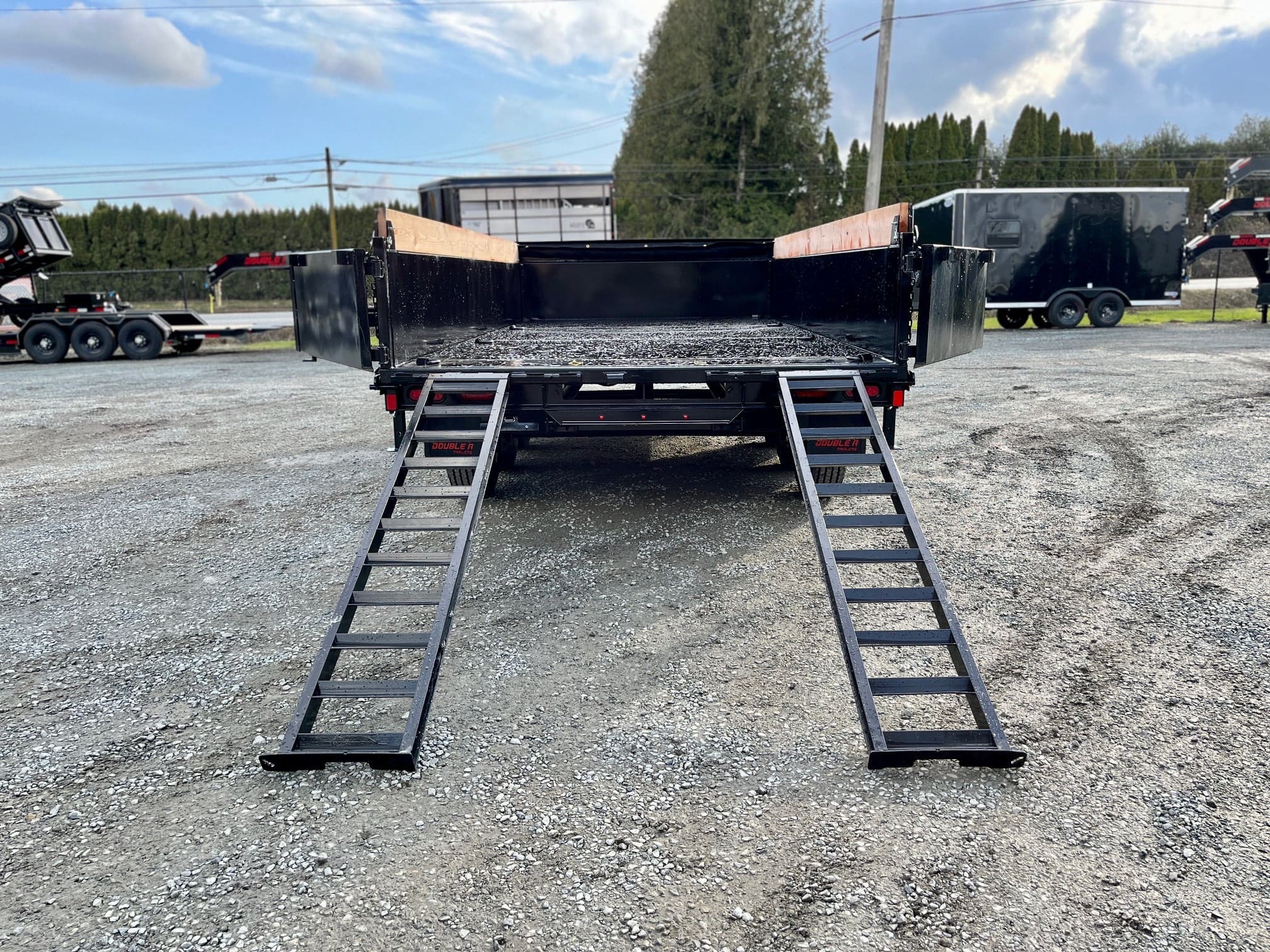Double-A 8' X 16' Tri-Axle Deck-Over Dump w/ Fold-Down Sides (21,000LBS ...