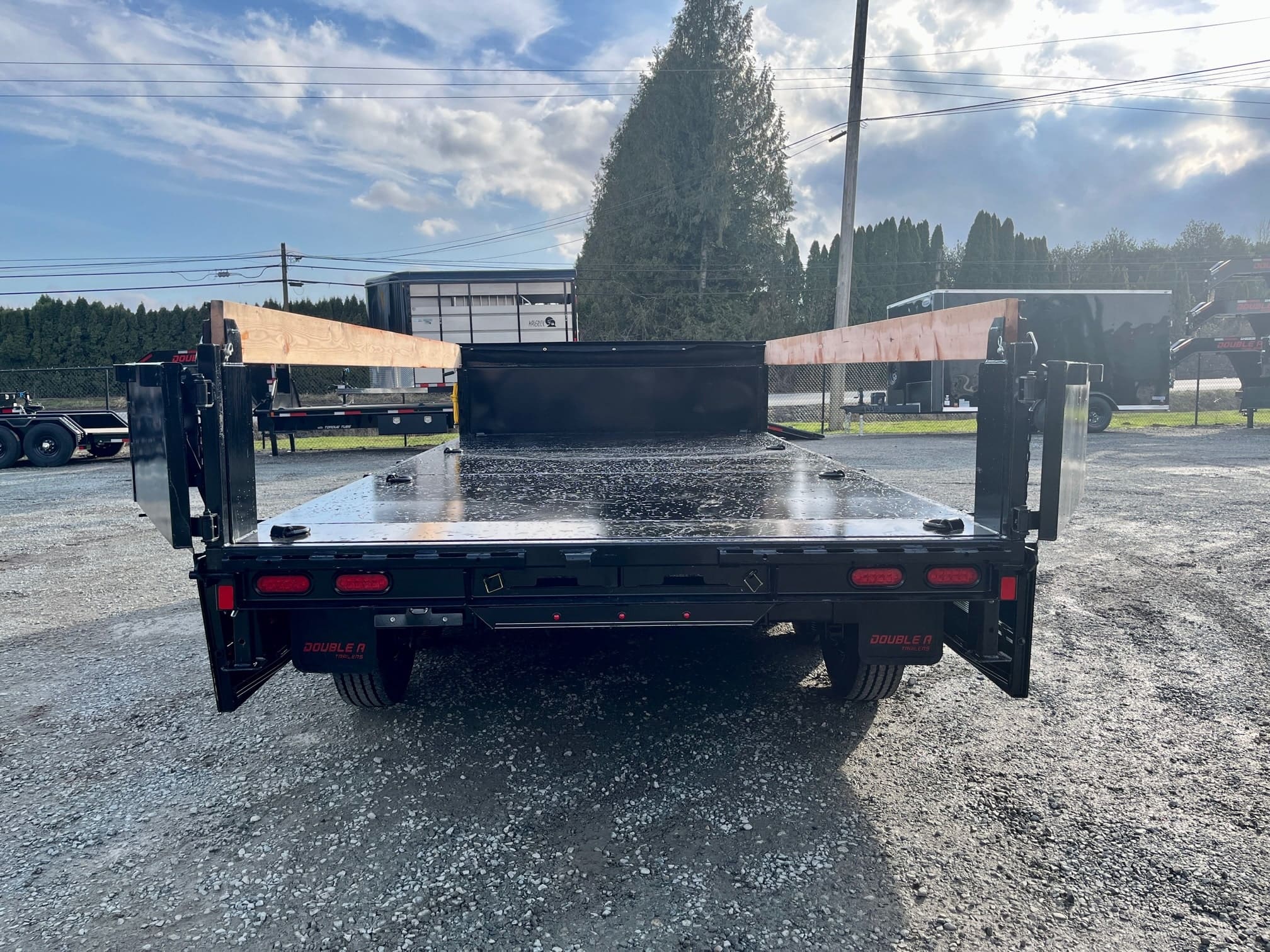 Double-A 8' X 16' Tri-Axle Deck-Over Dump w/ Fold-Down Sides (21,000LBS ...