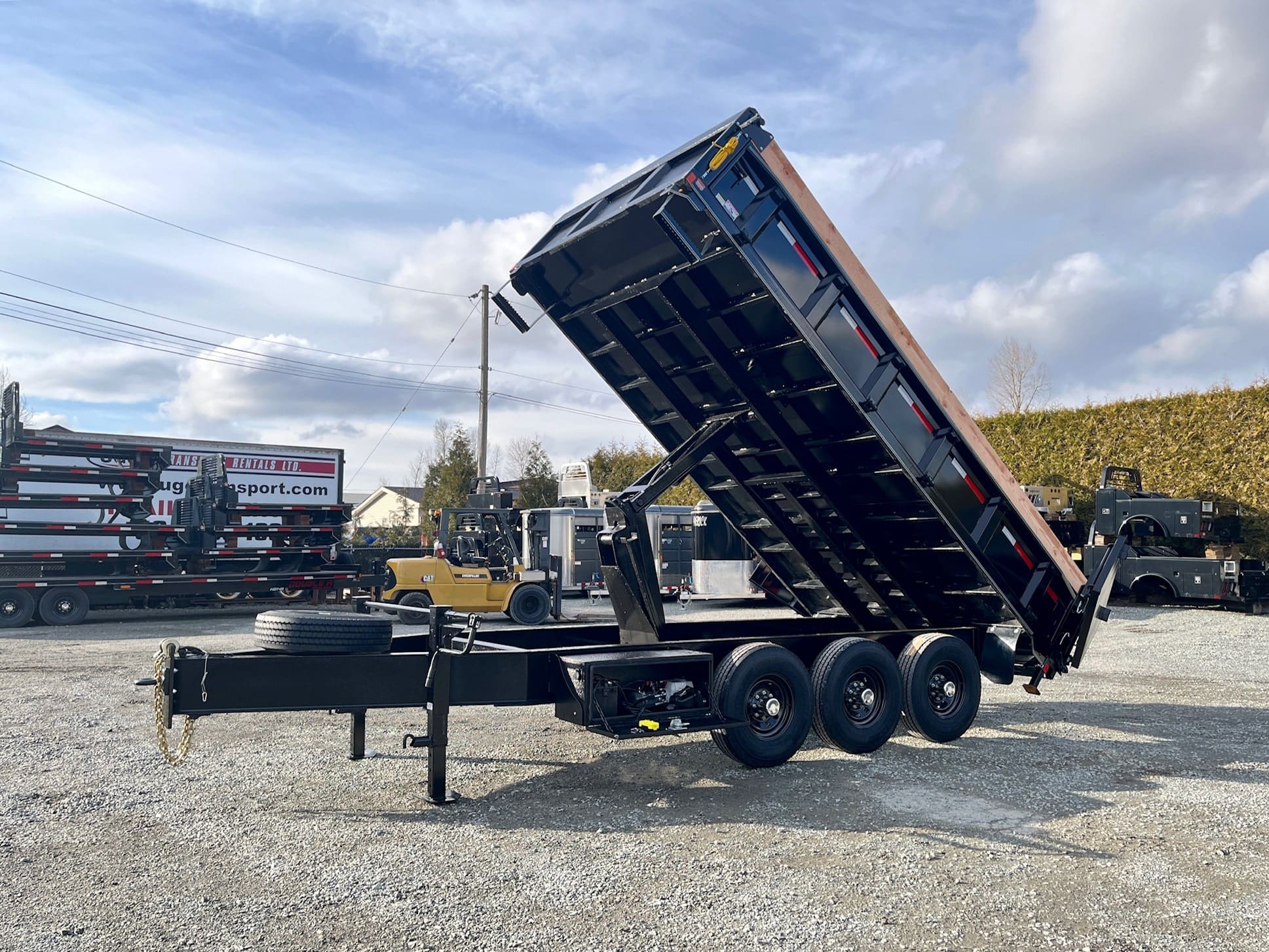 Double-A 8' X 16' Tri-Axle Deck-Over Dump w/ Fold-Down Sides (21,000LBS ...