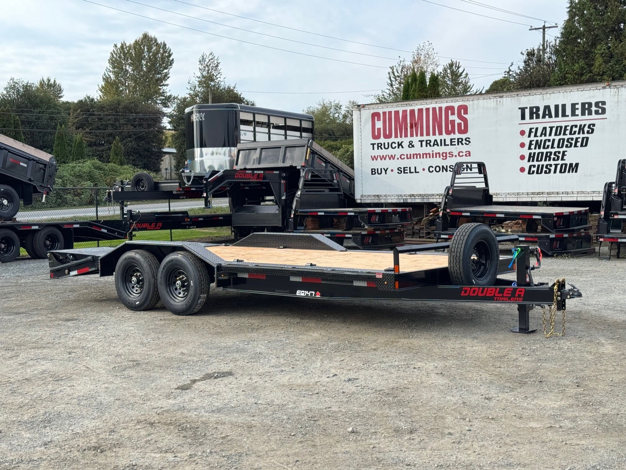 20' Double-A Equipment Trailer w/ Wide-Body Package, Drive-Over Fenders ...