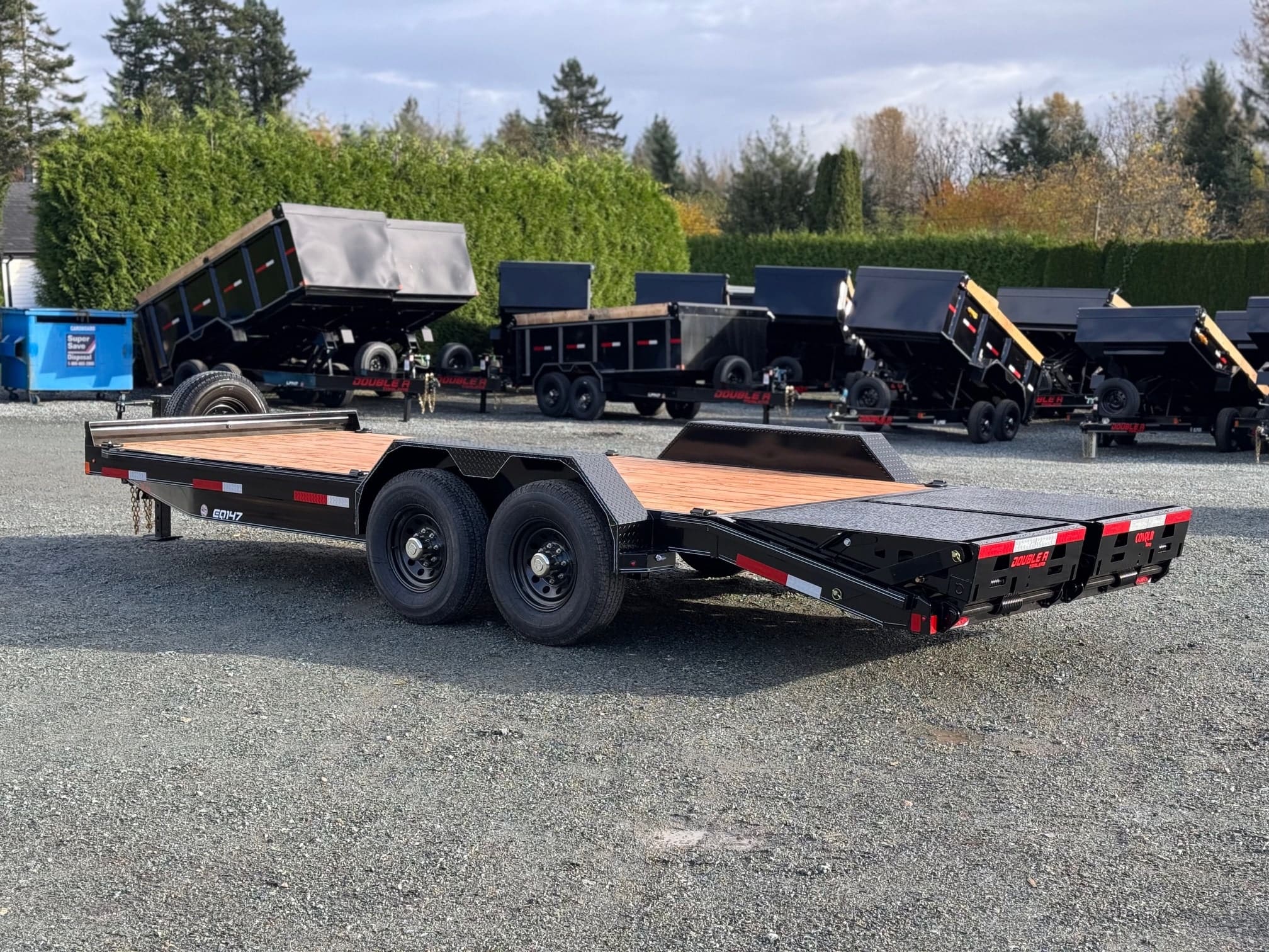 20' Double-A Equipment Trailer w/ Conquer Ramps (14,000LBS GVW - 2:7K ...